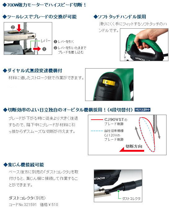日立 電子ジグソー CJ90VST 電動工具・エアー工具・大工道具（電動工具＞ジグソー）